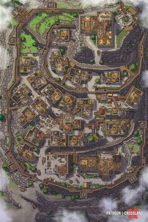 EMBERHILL Full Assembled City Map And VTT For Fantasy World