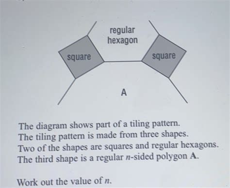 Solved The Diagram Shows Part Of A Tiling Pattern The Tiling Pattern Is Made From Three Shapes