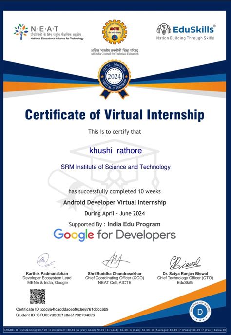 Khushi Rathore On Linkedin Aicteinternship Aicte Eduskills