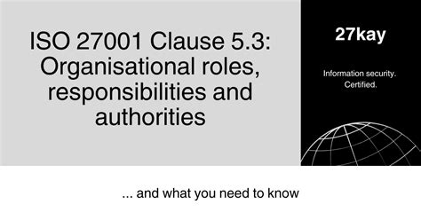 Iso 27001 Clause 5 3 Organisational Roles Responsibilities And