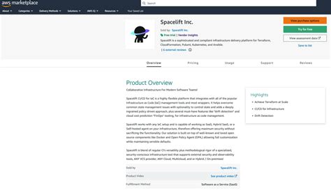 Spacelift Utilizes AWS Marketplace Vendor Insights To Facilitate Customer Transactions AWS