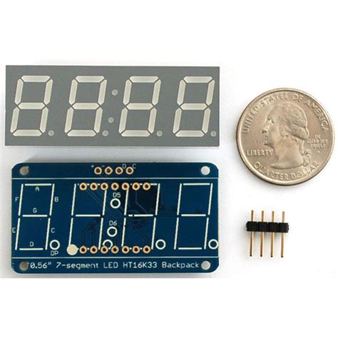 Adafruit 879 0 56 4 Digit 7 Segment Display With I2c Backpack Yellow Rapid Online