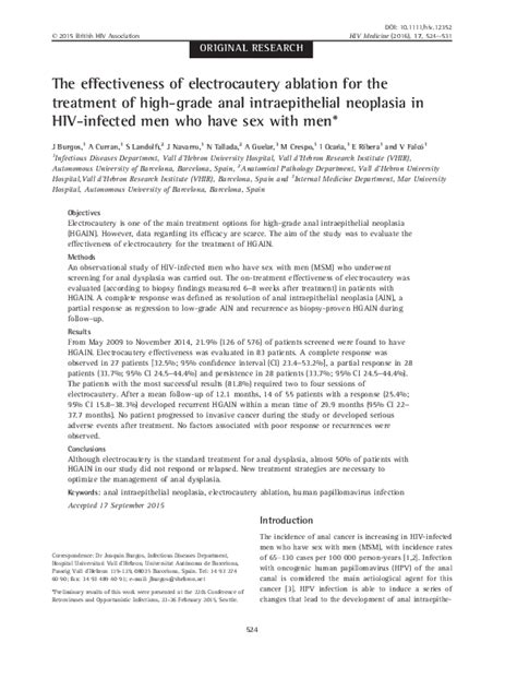 Pdf The Effectiveness Of Electrocautery Ablation For The Treatment Of