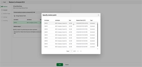 Step 2 Select Restore Point Veeam Data Cloud For Microsoft Azure