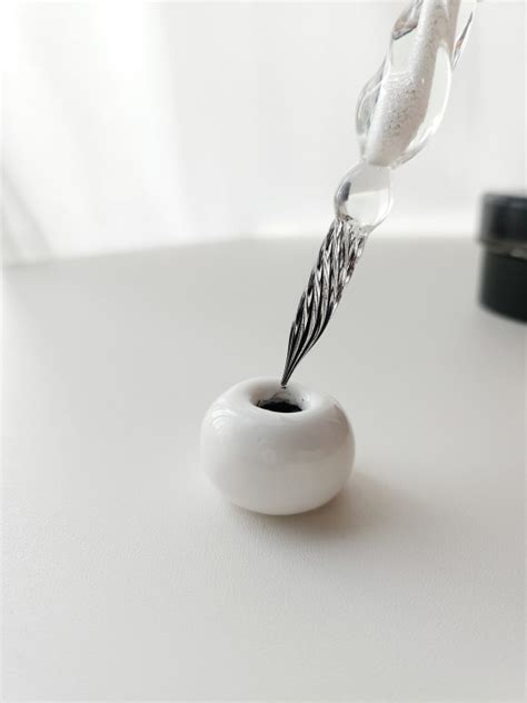 운양상점 ️애플 도자기 잉크웰글라스펜딥펜용 잉크팔레트 위시버킷