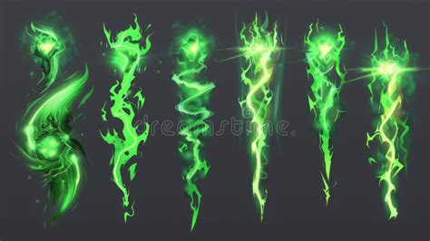 Lightning Strikes Lightning Discharges Electric Strikes Isolated On