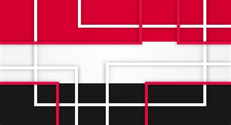 Abstract Geometric Square Stripes Lines Papercut Background With Flag Of Yemen 14395627 Vector
