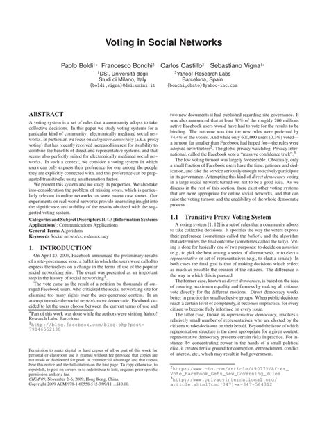 Pdf Voting In Social Networks