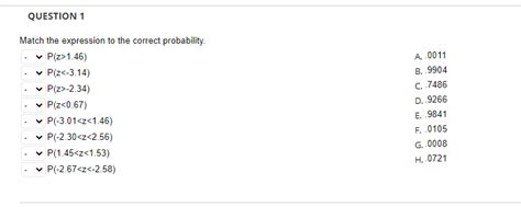 Solved QUESTION 1 Match The Expression To The Correct Chegg Com