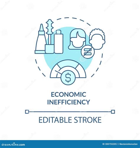 Thin Line Simple Blue Economic Inefficiency Icon Concept Stock Vector Illustration Of