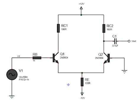 single input unbalanced output bjt differential amplifier design ee diary