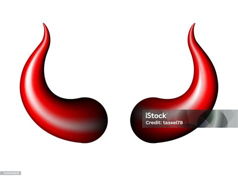 현실적인 빨간색과 검은 색 할로윈 악마 뿔 사탄 악마 액세서리 3차원 형태에 대한 스톡 벡터 아트 및 기타 이미지 3차원 형태 가공의 인물 가면 무도회 Istock