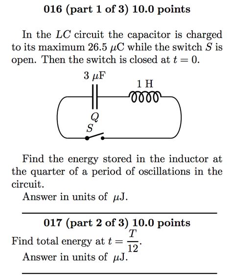 Solved In The LC Circuit The Capacitor Is Charged To Its Chegg Com