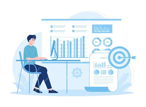Premium Vector Analyze Graphic Statistics Trending Concept Flat