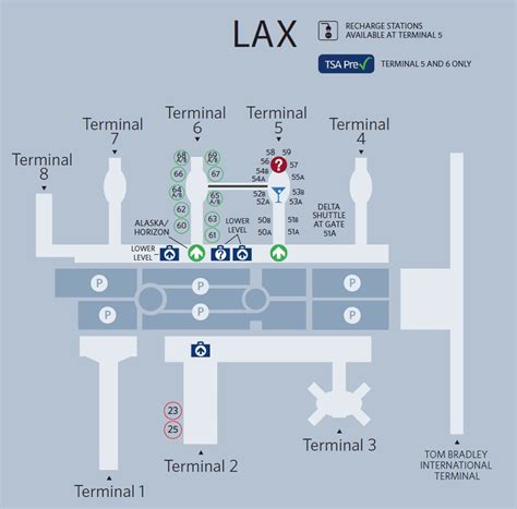 Los Angeles International Airport Map Delta Air Lines Lax Airport