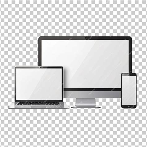 Set Of Realistic Monitor Laptop Tablet Smartphone Set Of Devices With Empty Screens Electronic