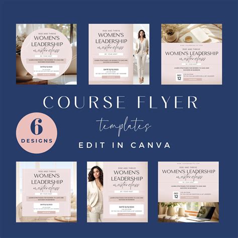 Course Flyer Template Course Flyer Masterclass Canva Template Diy