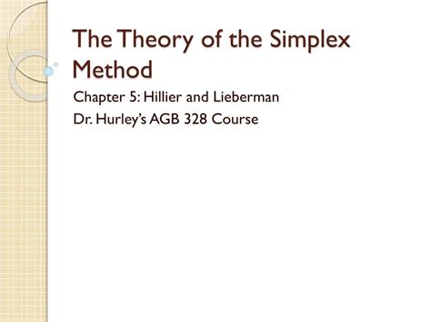 PPT The Theory Of The Simplex Method PowerPoint Presentation Free Download ID