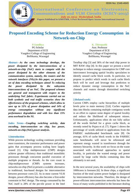 pdf proposed encoding scheme for reduction energy consumption in