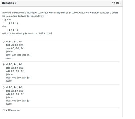 Solved Question 5 10 Pts Implement The Following High Level