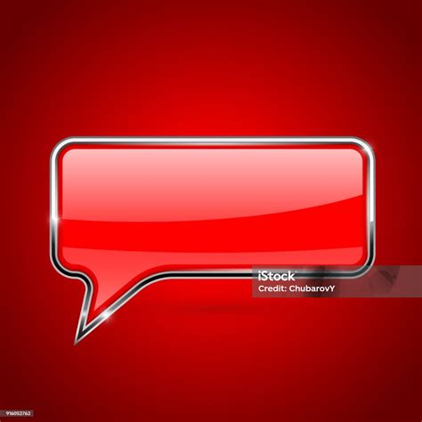 크롬 프레임 레드 연설 거품이 있다입니다 빨간색 배경에 0명에 대한 스톡 벡터 아트 및 기타 이미지 0명 금속 금속의