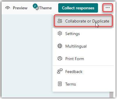 Splitting Up The Collect Responses And Collaboration Options In Microsoft Forms One Minute