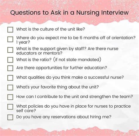 Questions To Ask In A Nursing Interview