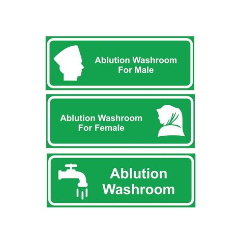 Premium Vector Ablution Place Sign Vector Set Design