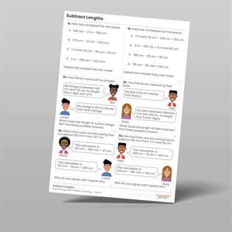 Year 3 Subtract Lengths Reasoning And Problem Solving 2 Resource Classroom Secrets
