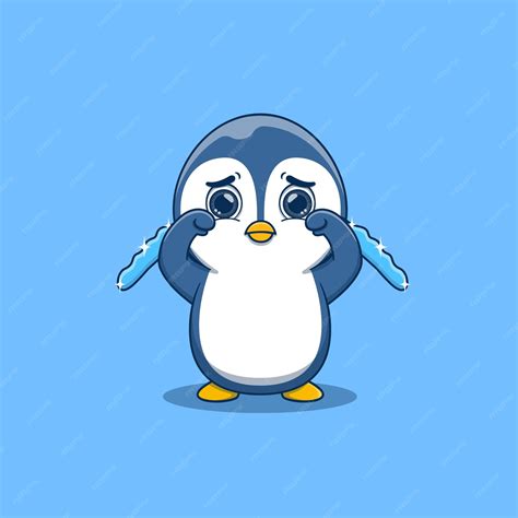 Premium Vector Cute Penguin Crying With Tears Premium Vector Cute Penguin Crying With Tears