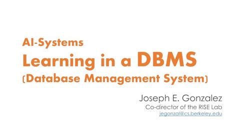 pdf 04 learning in dbms github pages · Øtowards a unified architecture for in rdbms