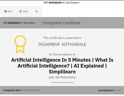 Digambar Kothawale On Linkedin Completed Artificialintelligencetechnology