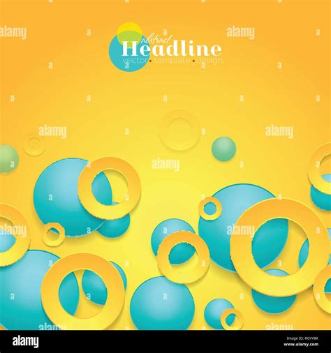 Vibrant Turquoise And Orange Circles Abstract Tech Vector Background Stock Vector Image And Art