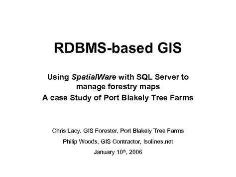 Rdbms Based Gis Using Spatial Ware With Sql Server