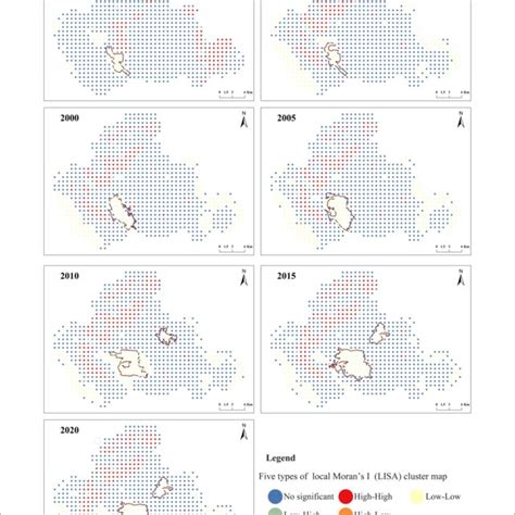 Figure Lisa Cluster Maps Of Gep In Pingshuo From Mmmm To Oooo Download Scientific Diagram