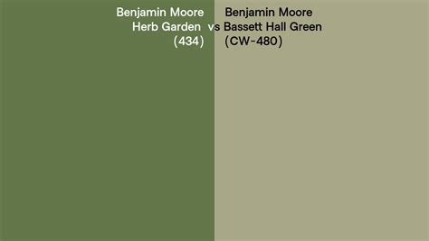 Benjamin Moore Herb Garden Vs Bassett Hall Green Side By Side Comparison