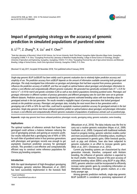 Pdf Impact Of Genotyping Strategy On The Accuracy Of Genomic Prediction In Simulated