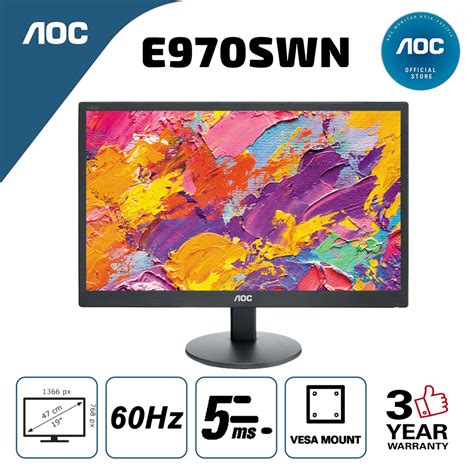 Aoc E970swn Tiltable Wled Monitor 18 5 Tn Fhd 60hz 5ms Vga Shopee Malaysia