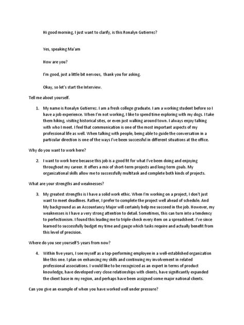 Interview Script Pdf Interview Cognition