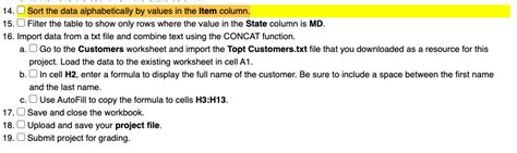Solved 14 Sort The Data Alphabetically By Values In The Chegg Com