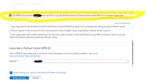 Azure App Publisher Verification Mpn Id Does Not Exist Issue