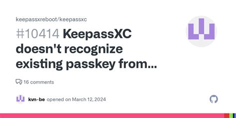 Keepassxc Doesnt Recognize Existing Passkey From Strongbox · Issue