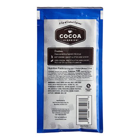 Cocoa Classics Hazelnut And Chocolate Cocoa Mix Packet 72 Case