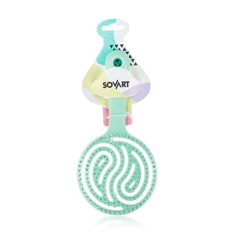 Массажная щетка для волос Sovart продувная, круглая, зеленая, 1 шт ...