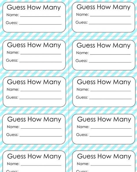Template Guess How Many In The Jar Free Printable