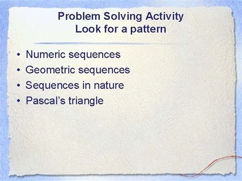 Module 3 Problem Solving Look For A Pattern