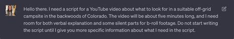 How To Use Chatgpt To Write A Youtube Video Script