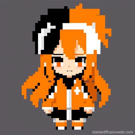 Chibi Character With Orange Hair Greeting Stable Diffusion Online