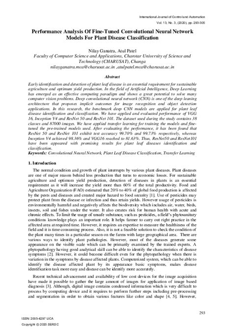 Pdf Performance Analysis Of Fine Tuned Convolutional Neural Network Models For Plant Disease