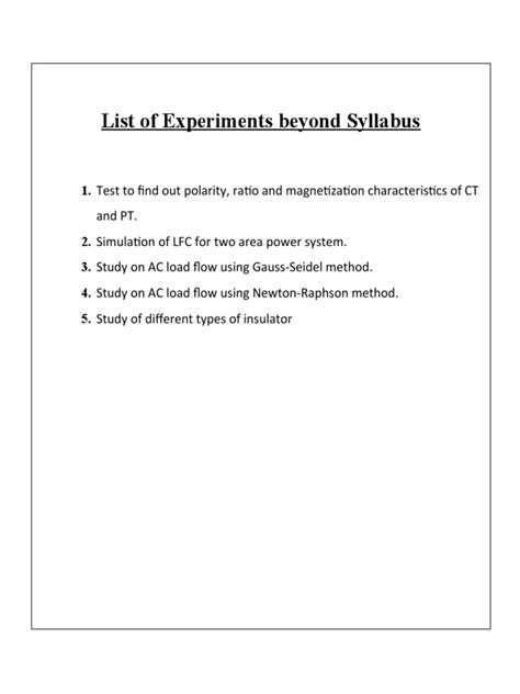 List Beyond Syllabus Pdf